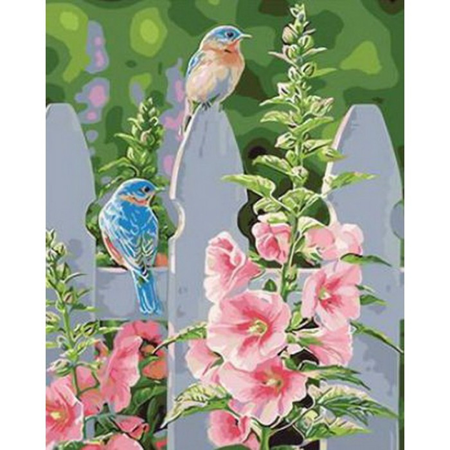 Картина по номерам 40х50 см DIY (без коробки) Птички на заборе (RA5252 ...