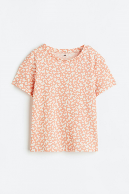 Футболка для девочки коралловая Бабочки H&M 110-116см (400091874) от ...