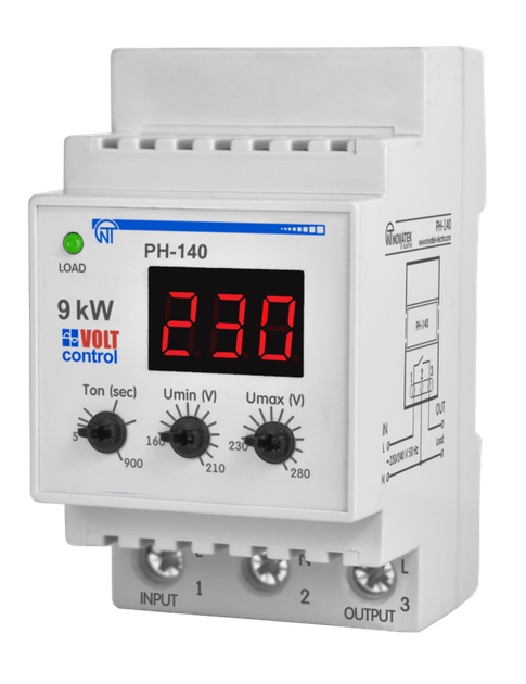 Однофазное реле напряжения 40A [NTRN14003] РН-140 Новатек-Електро – фото, отзывы, характеристики ...