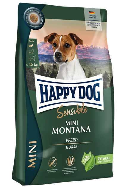Сухой корм Happy Dog Sensible Mini Montana для мелких пород с кониной ...