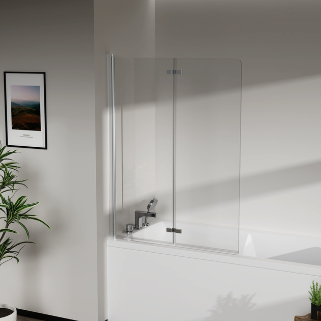 Стеклянная шторка для ванны AVKO Glass RDW02-J2 100x140 Silver – фото ...