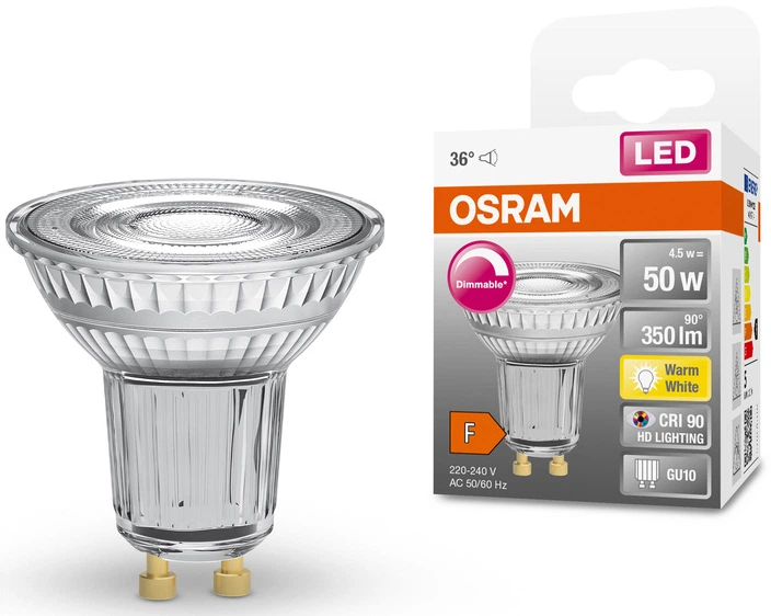 Світлодіодна лампа OSRAM PAR16 DIM 4,5W 350Lm 2700K GU10 (4058075797888) – фото, відгуки ...
