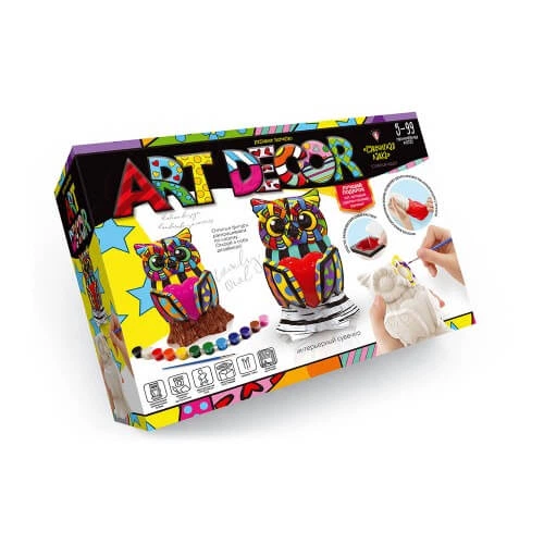 Набір для творчості «Сова з гіпсу Art Decor Dankotoys Artd 01 02 Danko Toys Artd 01 02 фото