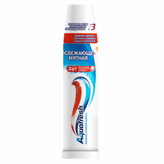 Зубная паста Aquafresh Освежающе-мятная в поршневой упаковке 100 мл ...