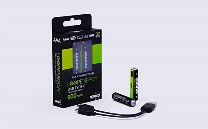 Аккумуляторная батарея Verico Loop Energy AAA USB Type-C 900mWh/600mAh Li-ion 2 шт/уп. (1UDBT ...