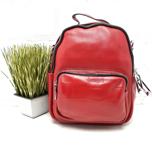 Рюкзак женский крутой кожа Bags4life красный 6-580 red от продавца ...