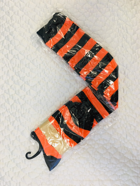 Чулки-заколенки Home Socks 35-40 Широкая полоска Черно-Оранжевые от ...