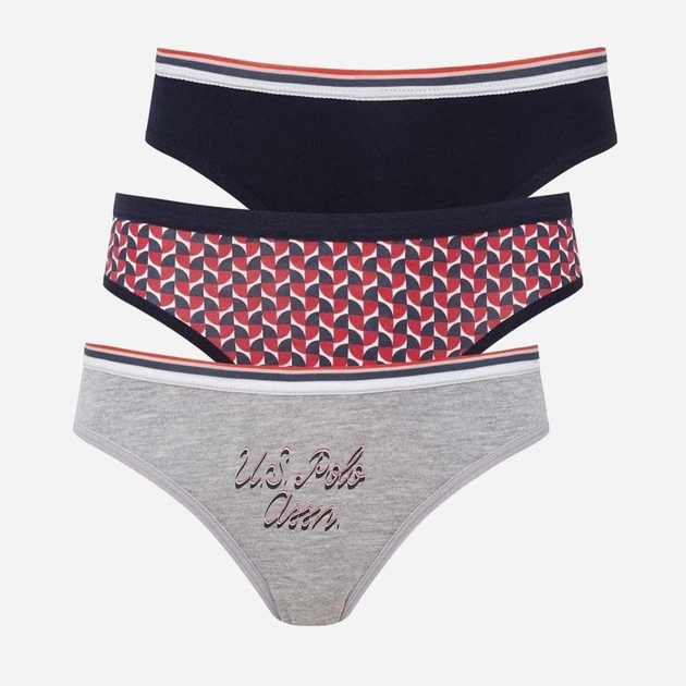 Набір трусиків сліпи U.S. Polo Assn 66315 36 3 шт Grey Melange/Printed ...