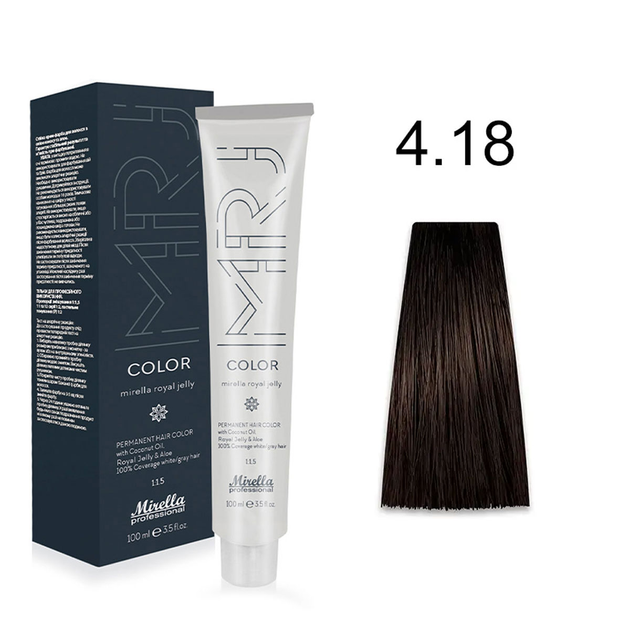 Краска для волос 4.18 шатен пепельно-коричневый Royal Jelly Color ...
