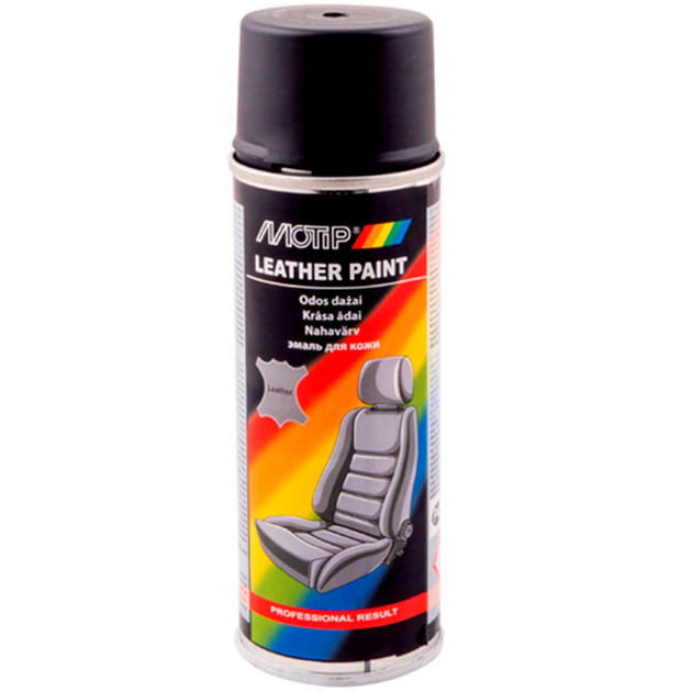 Фарба для шкіри Motip Leather Paint, 200 мл Аерозоль Чорний мат – фото ...
