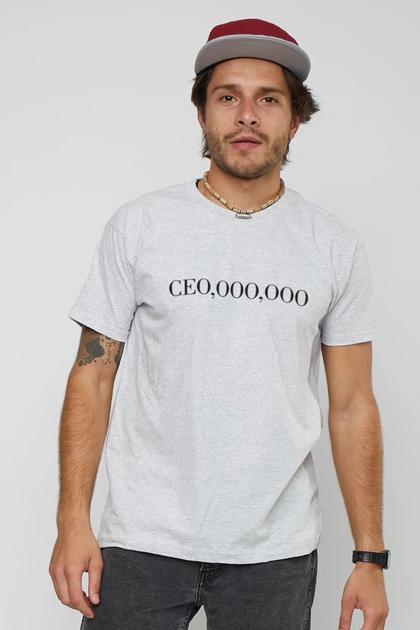Футболка Yappi YAPPI чоловіча сіра "CEO,OOO,OOO" S Сірий (MG2718 ...
