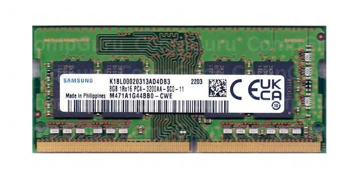 Ноутбучная оперативная память Samsung DDR4 8GB 3200MHz SO-DIMM 1Rx16 PC4-3200AA (M471A1G44BB0 ...
