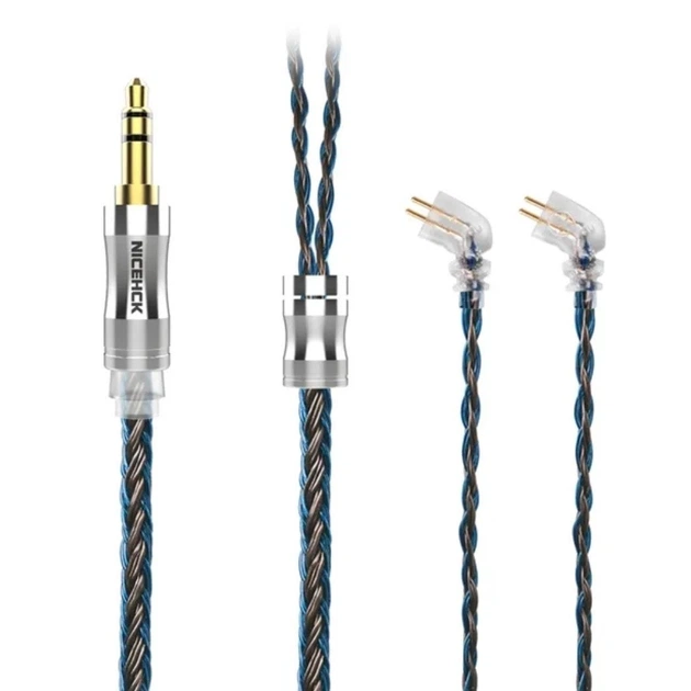 Кабель сменный для наушников NiceHCK C24-2 Silver Plated медный, 3,5мм ...