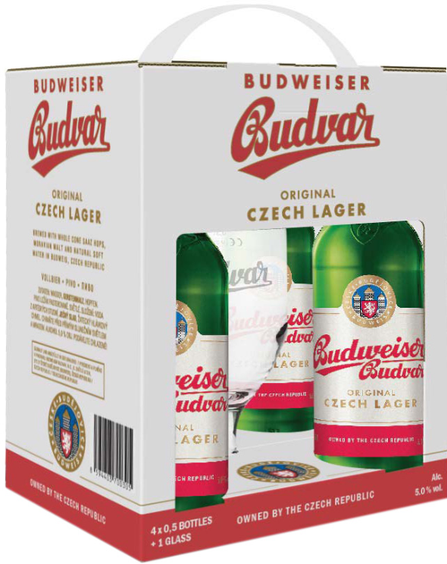 Подарочный набор пива Budweiser Budvar Original светлое фильтрованное 5 ...