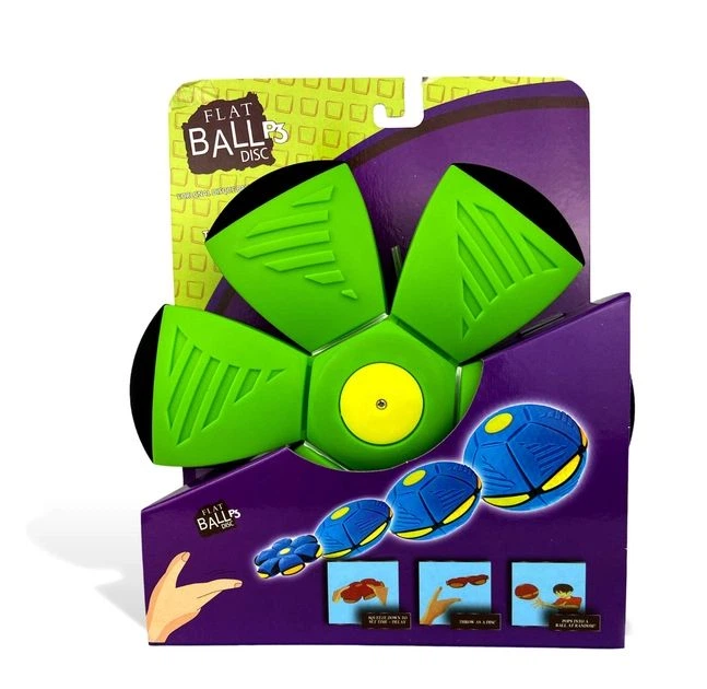 Літаючий м'яч-трансформер Funny Flat BALL Disc P3 LED м'яч-диск для Фрісбі Green – игрушки с ...