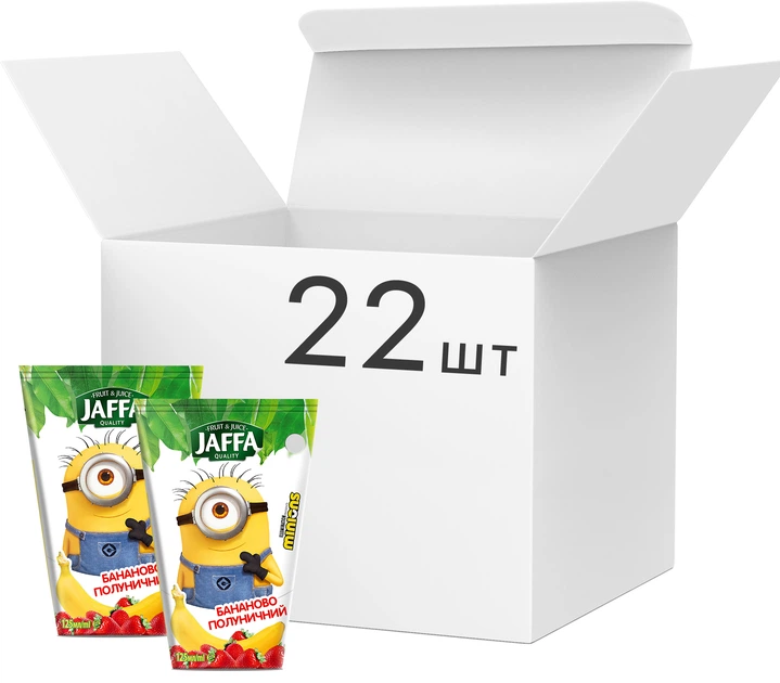 Упаковка нектара Jaffa Minions Бананово-клубничного 0.125 л х 22 шт ...