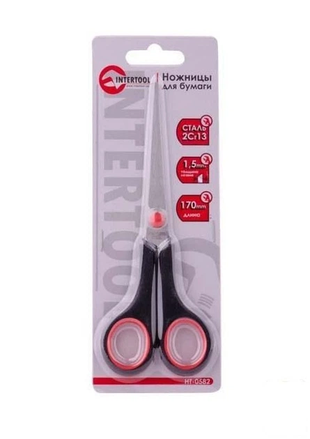 Ножницы для бумаги 170 мм INTERTOOL HT-0582 (83150) – фото, отзывы, характеристики в интернет ...