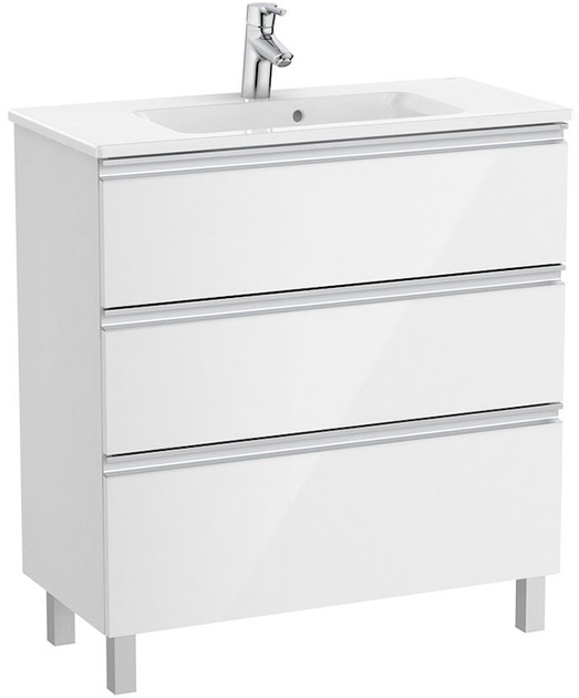 Тумба ROCA Gap-N Compacto A851499806 с умывальником 80 cм белый глянец ...