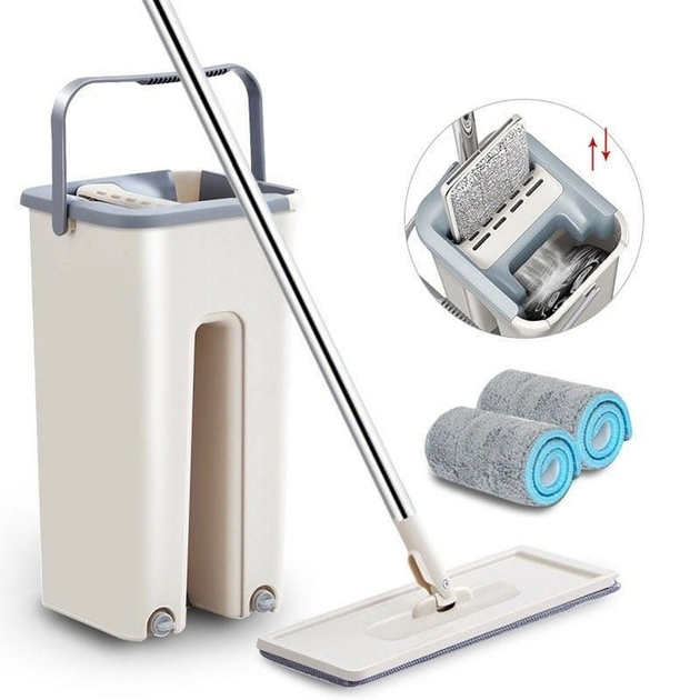 Швабра с ведром Cleaning Mop G3 Small с отжимом Бежевая от продавца ...