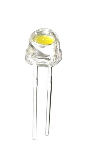 Светодиод ярко-белый 5мм (соломенная шляпка с большим кристаллом 120 ...