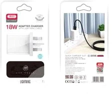Сетевое зарядное устройство XO L103 single USB QC3.0 18W 3A with Lightning cable White (102272 ...