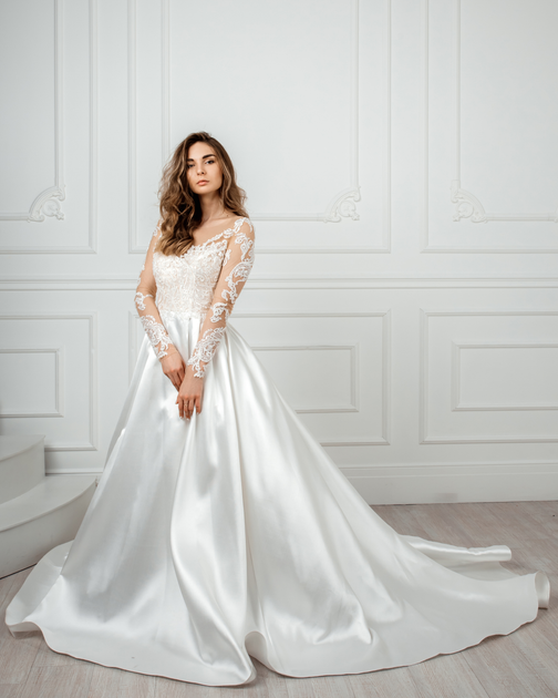 Свадебное платье ANGEL FASHION DRESS ПАМЭЛА 46 молочный от продавца ...