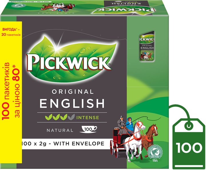 Чай чорний Pickwick Original English 100 пакетиків (8711000028728 ...