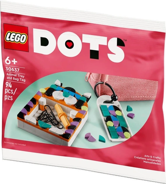 Конструктор LEGO Dots Animal Tray and Bag Tag 94 детали (30637) – фото ...
