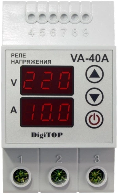 Реле напруги з контролем струму DigiTOP VA-40A – фото, відгуки, характеристики в інтернет ...