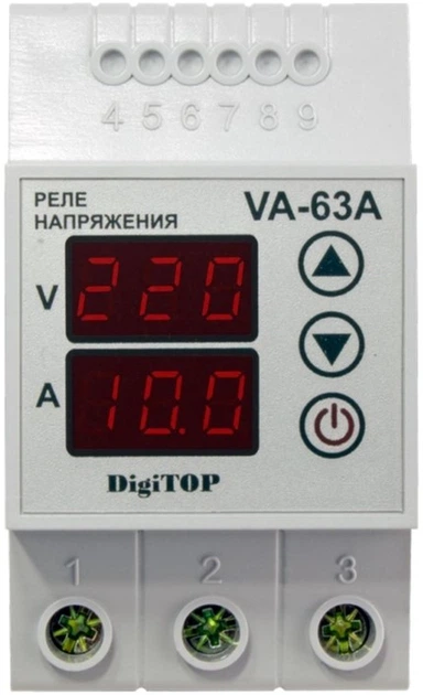 Реле напруги з контролем струму DigiTOP VA-63A – фото, відгуки, характеристики в інтернет ...