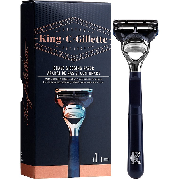 Станок для бритья мужской King C. Gillette Shave & Edging 5 лезвий 1 ...