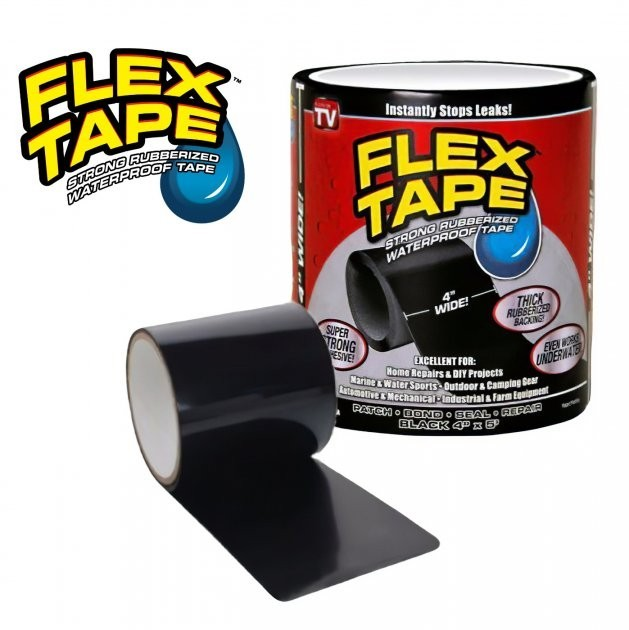 Водонепроницаемая изоляционная сверхпрочная лента Flex Tape 100 мм х 1. ...