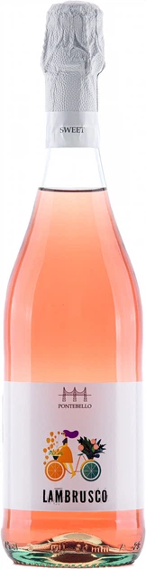 Вино игристое Pontebello Lambrusco I.G.T. розовое сладкое 0.75 л 8% ...
