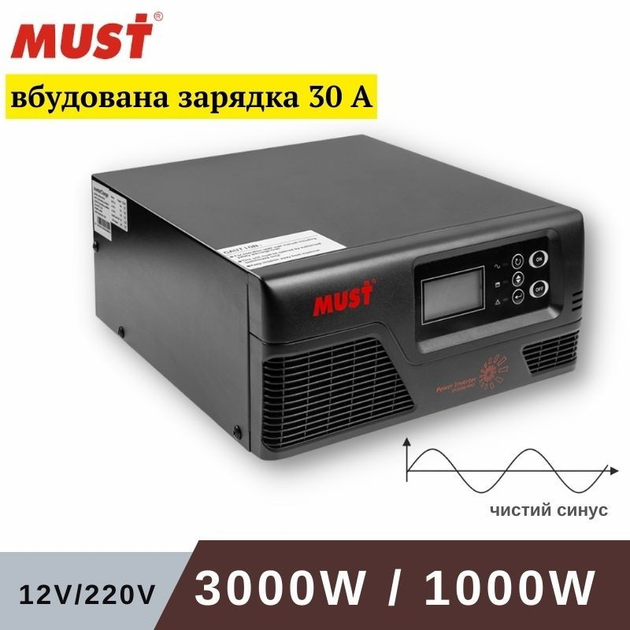 ИБП 1000 Вт под внешний аккумулятор с зарядкой и чистым синусом – Must ...