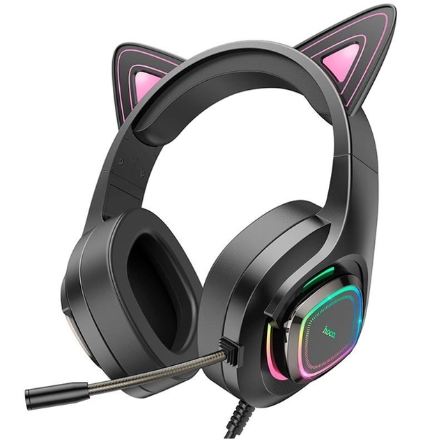 Наушники Hoco W107 Cute cat luminous cat ear gaming headphones Phantom ...