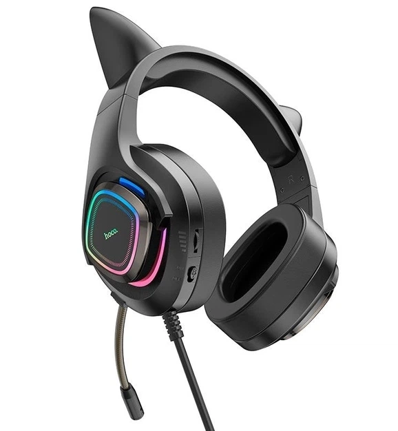 Наушники Hoco W107 Cute cat luminous cat ear gaming headphones Phantom ...