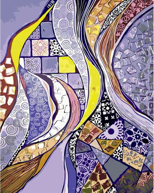 Набор для росписи по номерам Strateg Фиолетовые абстракции 40х50 см ...