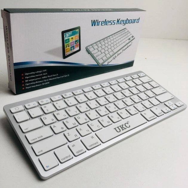 Беспроводная Bluetooth клавиатура Keyboard X5 ART-3710 Белая в стиле ...