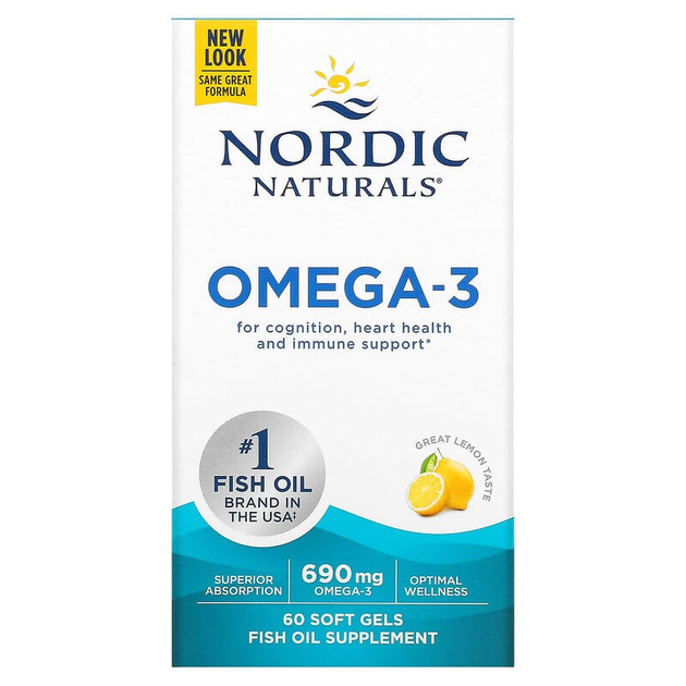 Очищенный рыбий жир (лимон), Nordic Naturals, 60 кап., (NOR-01760 ...