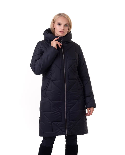 Зимний женский пуховик большого размера UF-fashion ЛР-160-1 56 черный ...