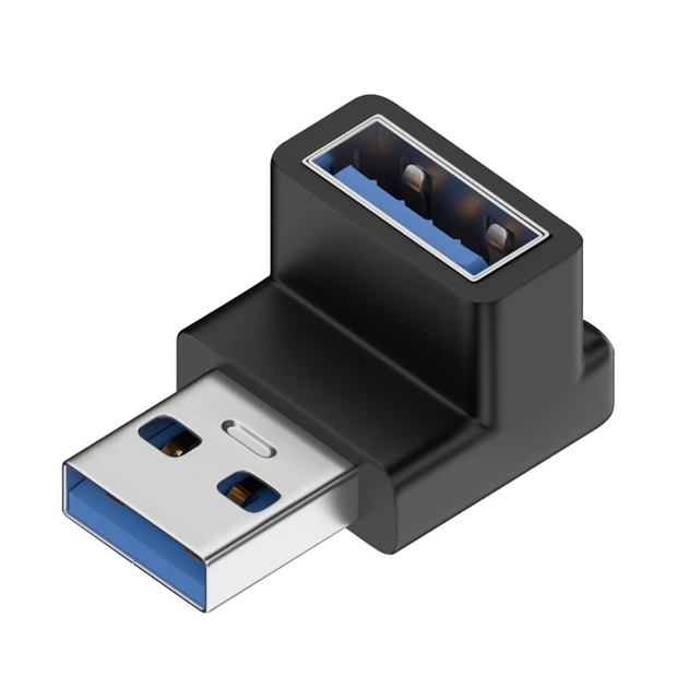 Перехідник адаптер з'єднувач кутовий USB 3.0 M/F 90 градусів (48565 ...