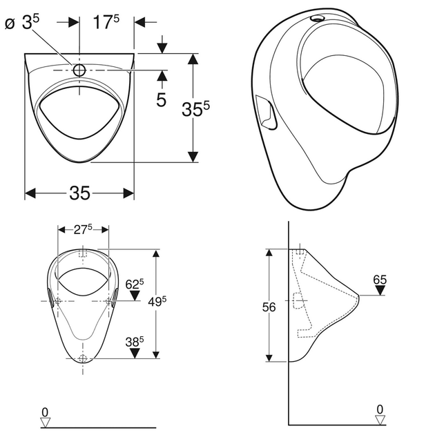 Писсуар GEBERIT FELIX 502.885.00.1 – фото, отзывы, характеристики в ...