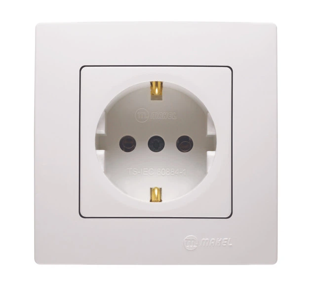 Розетка Makel Lillium natural kare 32001028 с заземлением – фото ...