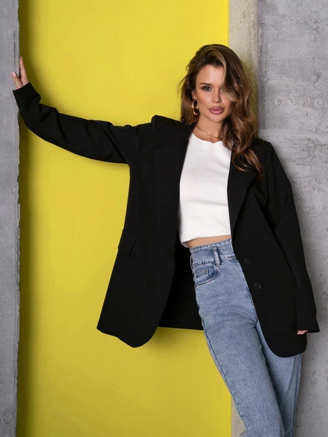 Пиджак удлиненный женский ISSA PLUS 14179 XL Черный (issa2007682466528) – Брендовая одежда | ROZETKA