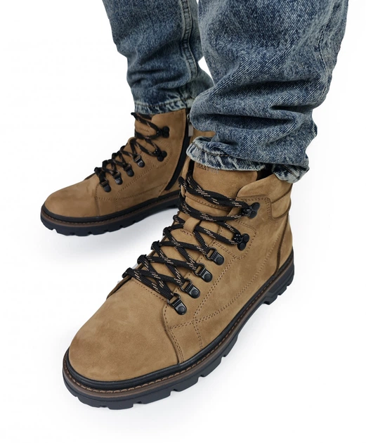 Черевики з натуральної шкіри / хутряні BRAXTON 390L 45 30,5 см Латте ...