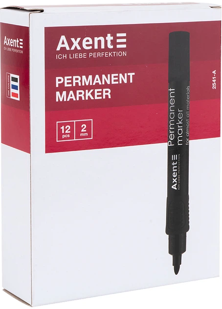 Набір перманентних маркерів Axent Синій 2 мм 12 шт. (2541-02-A) – фото, відгуки, характеристики ...