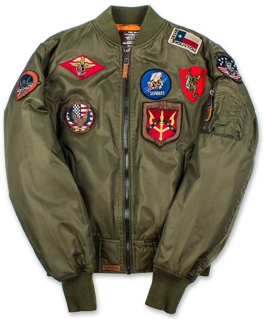 Бомбер Top Gun MA-1 Nylon Bomber Jacket with Patches 5XL Olive TGJ1540PO5XL – Брендовая одежда ...