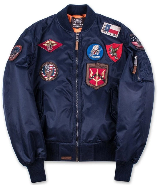 Бомбер Top Gun MA-1 Nylon Bomber Jacket with Patches 5XL Blue TGJ1540PBL5XL – Брендовая одежда ...