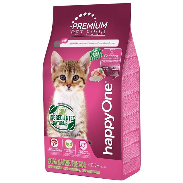 Премиум Корм для Котят со Свежим Мясом happyOne Premium Kitten Fresh ...