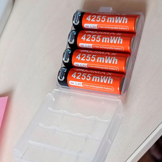 2 шт Li-Ion 1.5V AA аккумулятор 4255mWh (2600 mAh) PUJIMAX EXTRIME USB ...